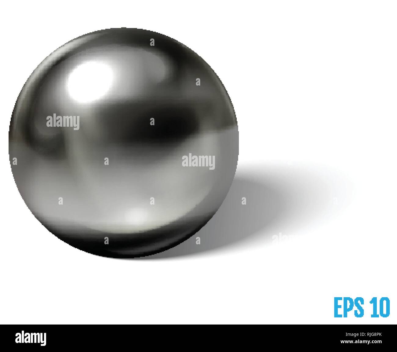 Silver or chrome ball isolated on transparent background. Spherical 3D ...