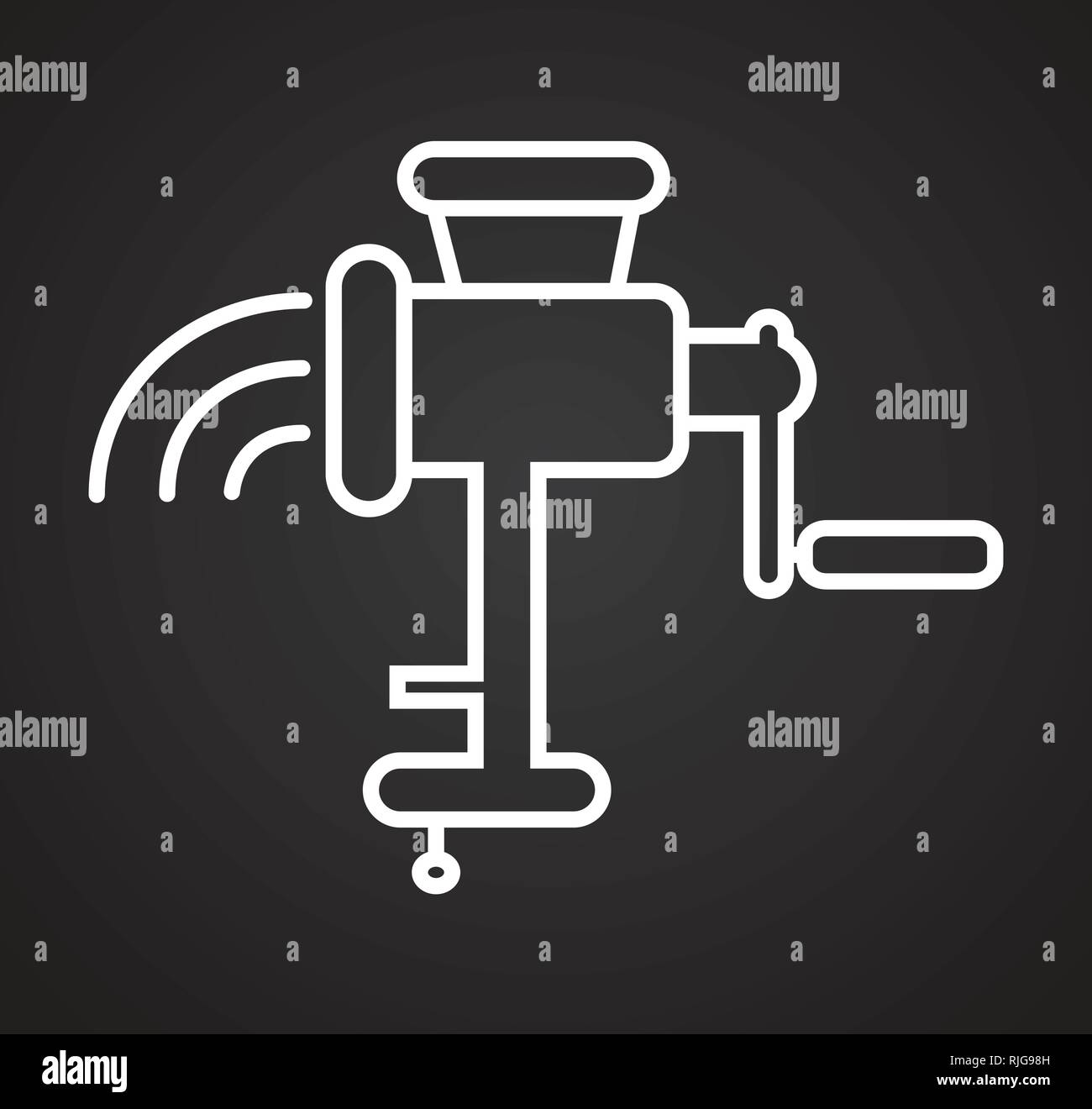 Meat grinder line icon on black background for graphic and web design ...