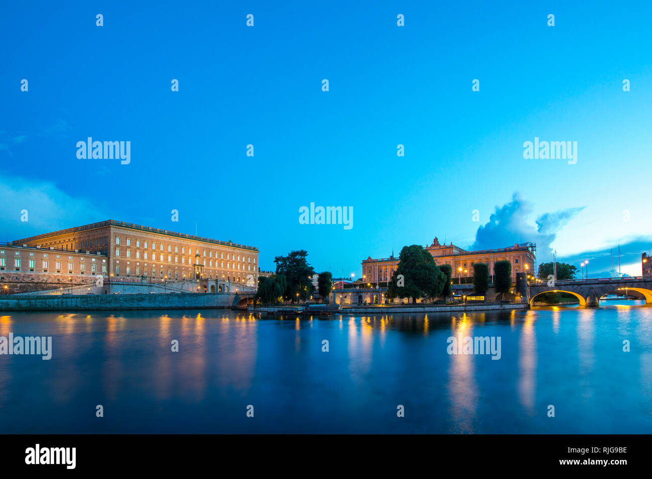 Buildings at dusk Stock Photo - Alamy