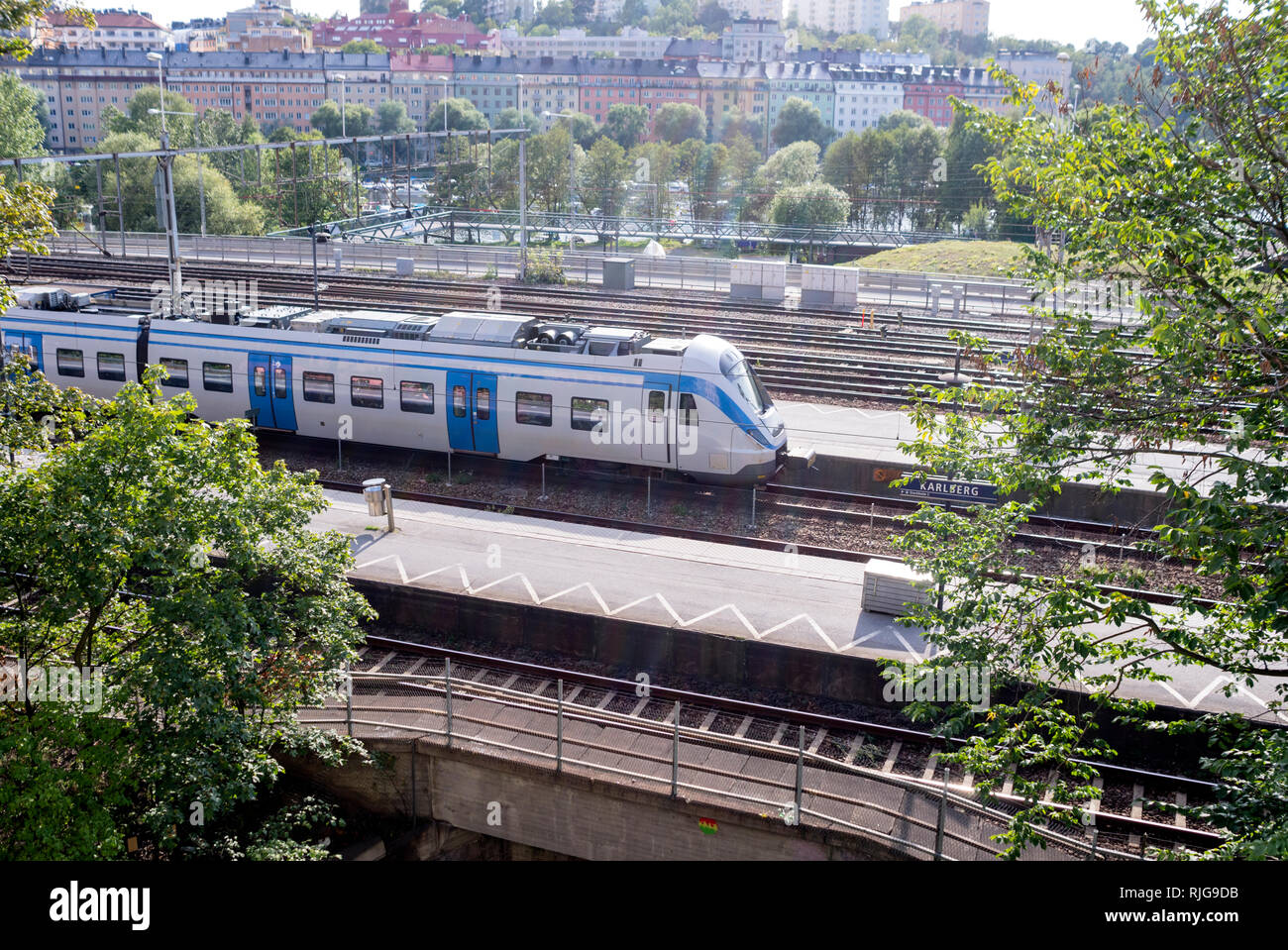 Train on tracks Stock Photo - Alamy
