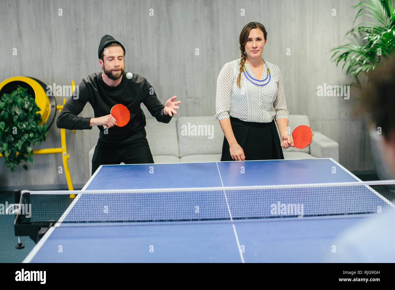 People playing table tennis Stock Photo - Alamy