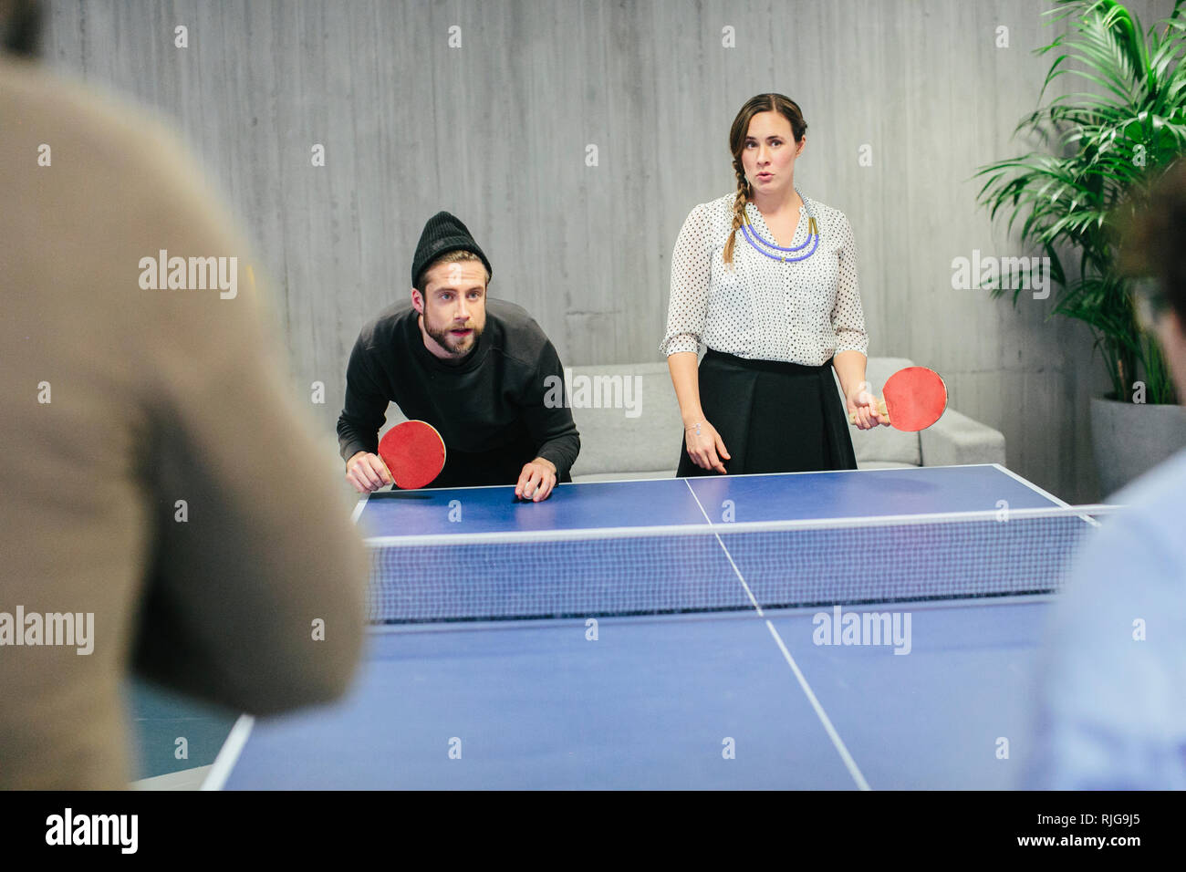 People playing table tennis Stock Photo - Alamy