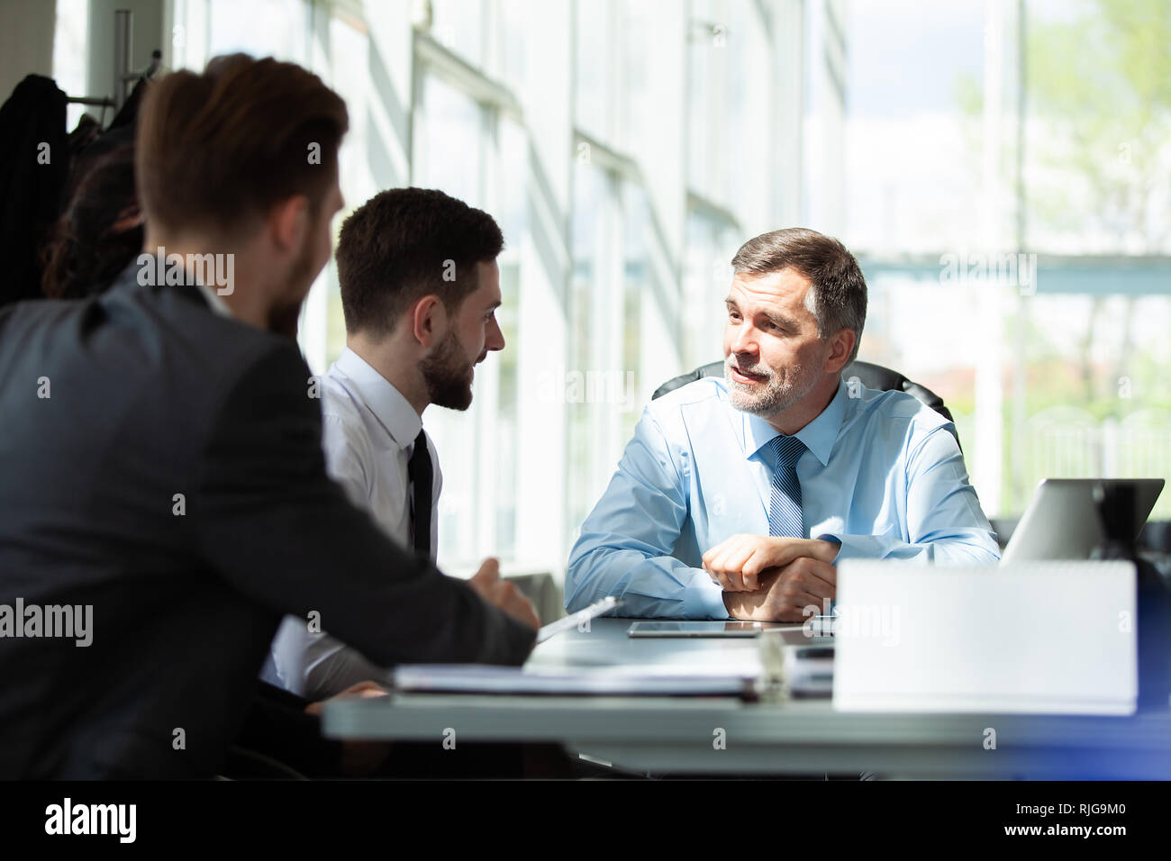 Working together. Business Team Discussion Meeting Corporate Concept ...