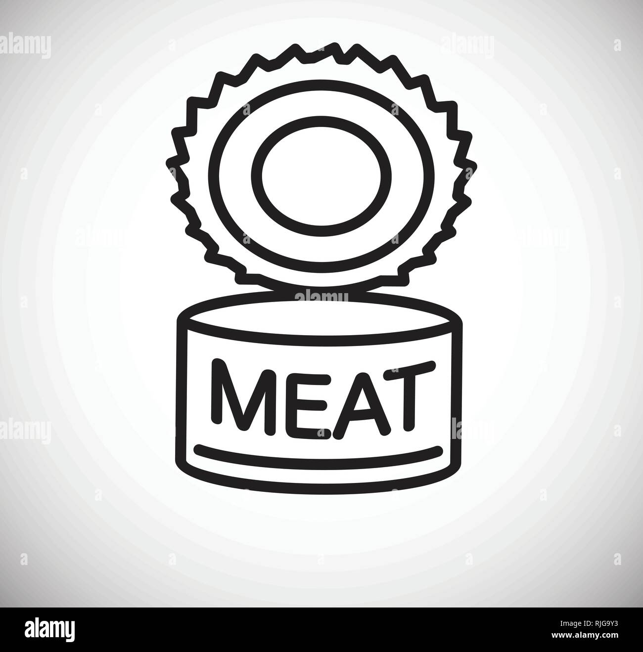 Canned meat line icon on white background for graphic and web design ...