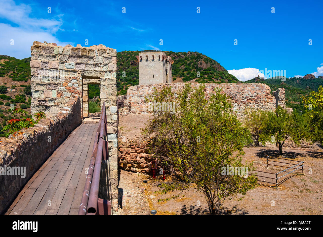 Bosa, Sardinia / Italy - 2018/08/13: Main tower - Torre Maestra - of ...