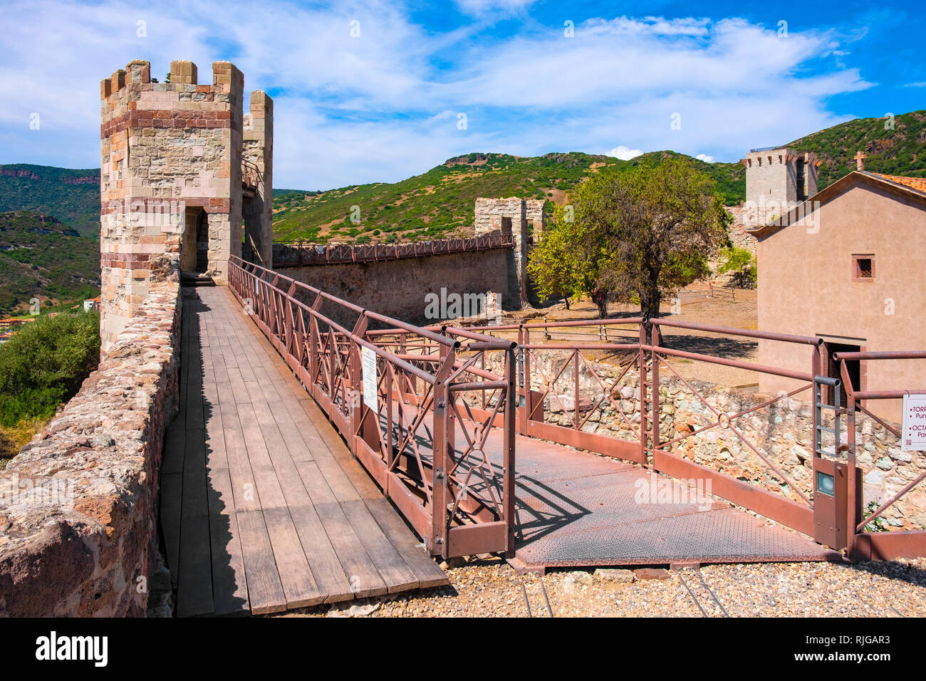 Bosa, Sardinia / Italy - 2018/08/13: Main tower - Torre Maestra - of ...