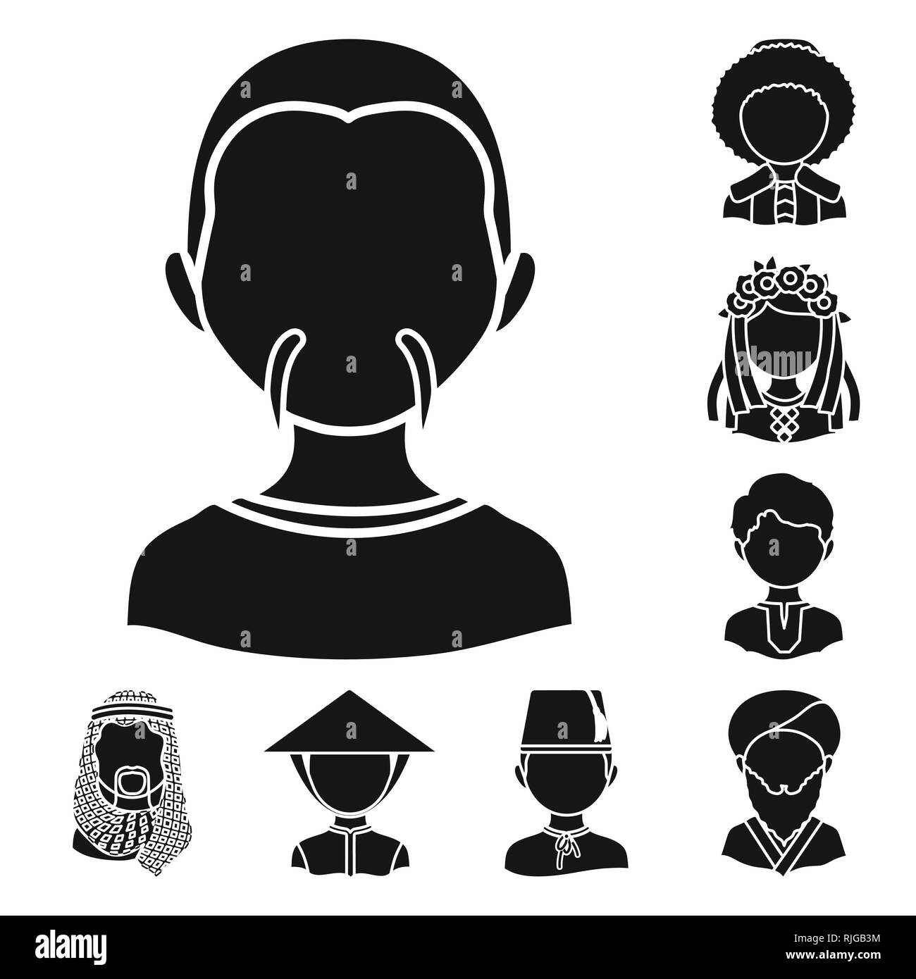 Vector design of person and culture icon. Collection of person and race ...