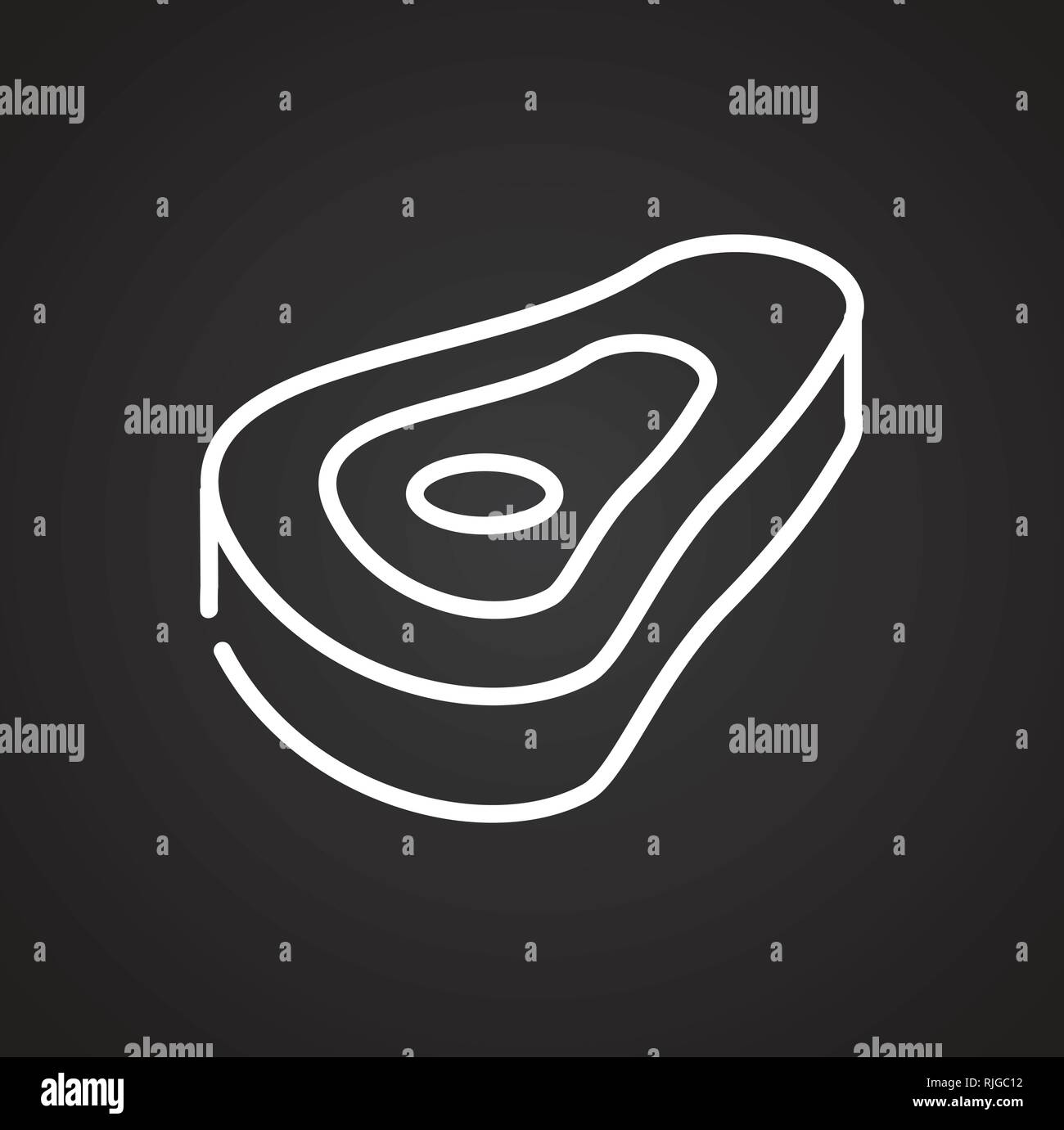 Meat line icon on black background for graphic and web design, Modern ...