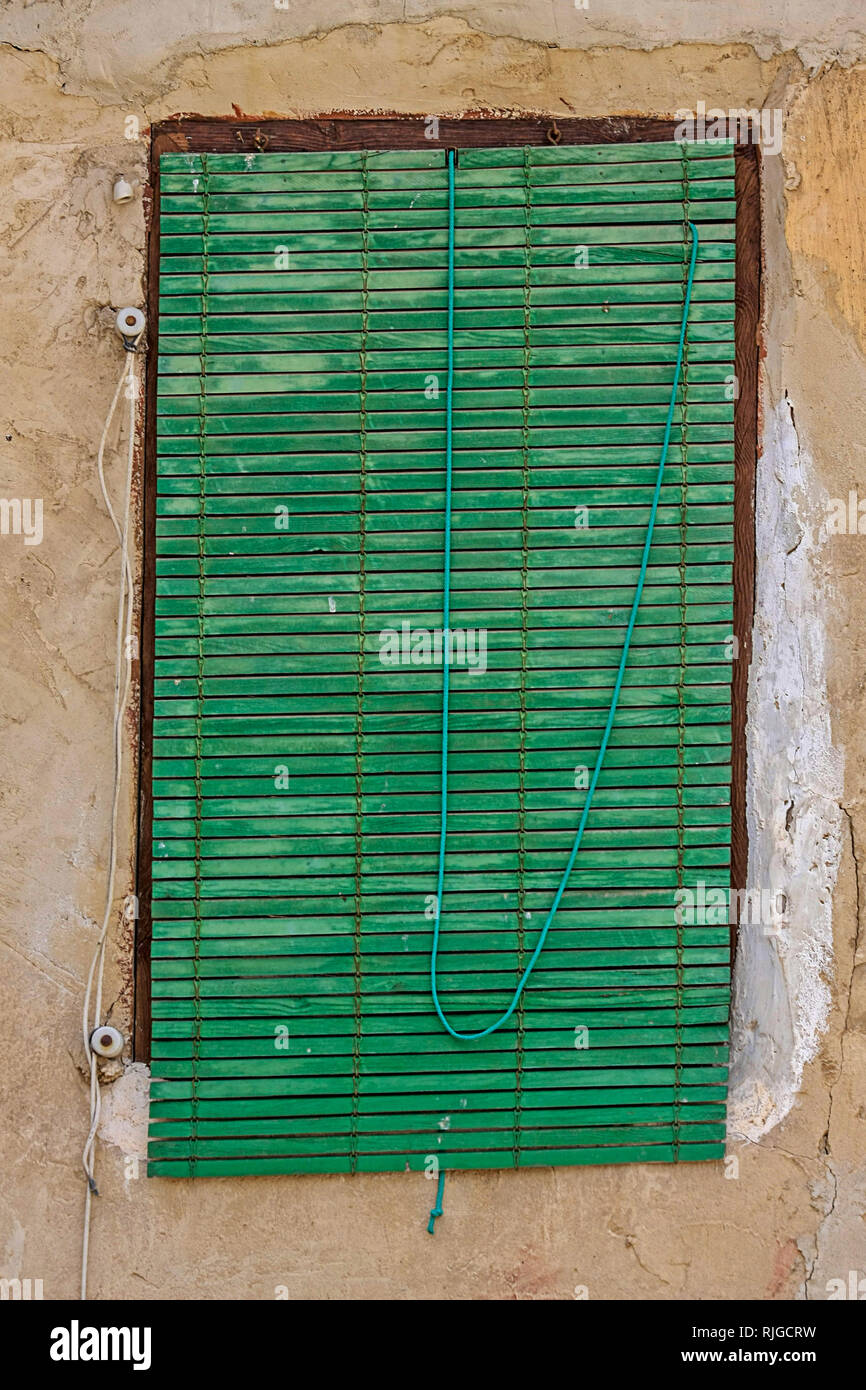 Old green blinds hi-res stock photography and images - Alamy