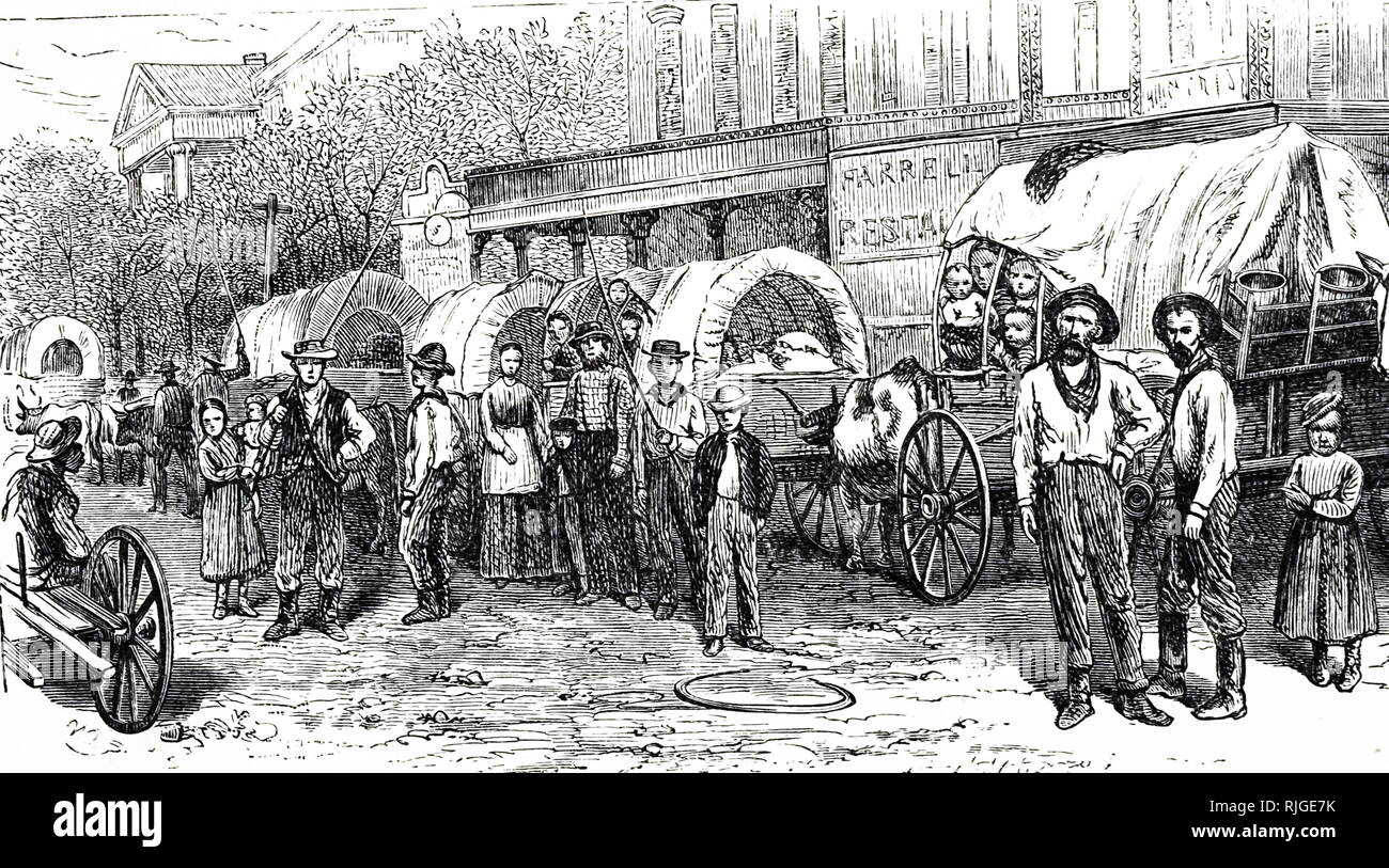 Wagon train 19th century hi-res stock photography and images - Alamy