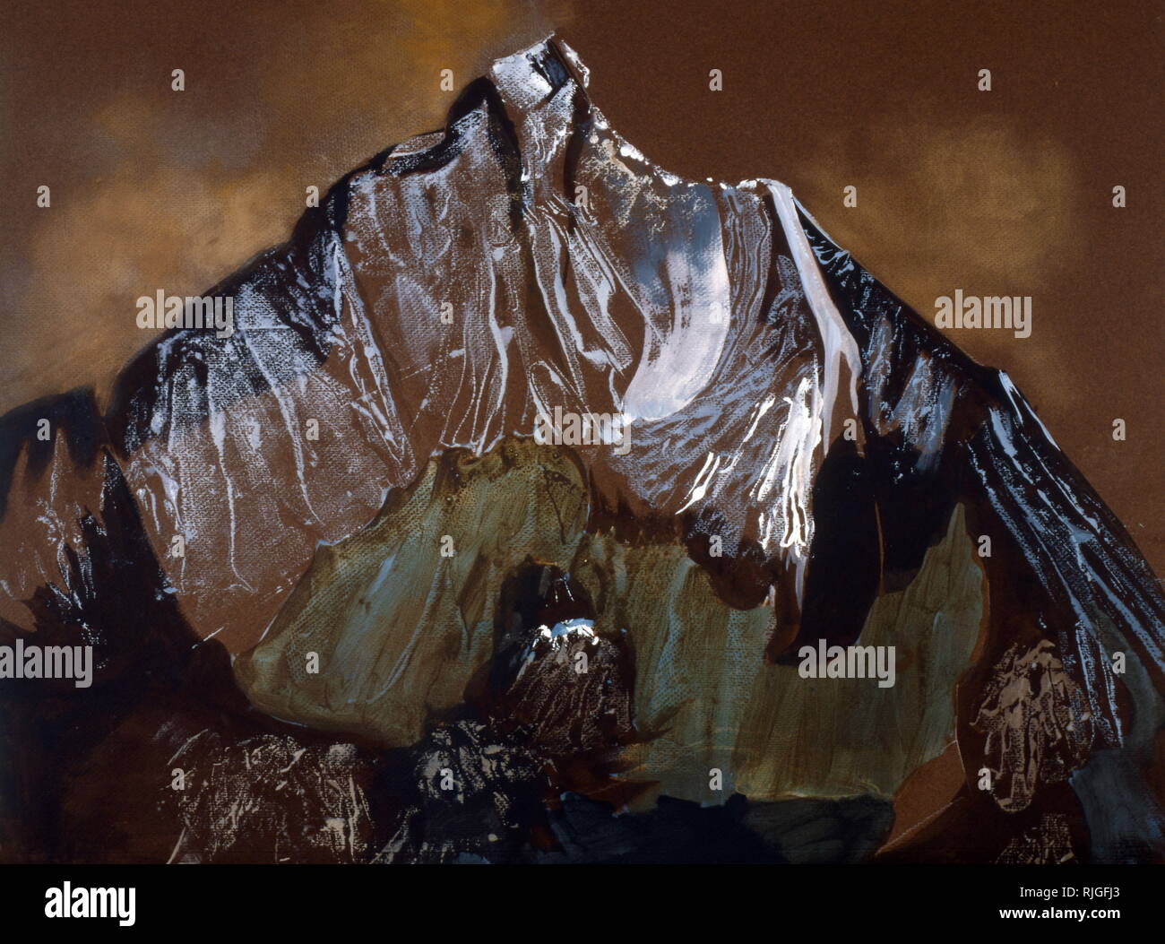 Glacier' painting 1971; by Edgar (Erhard) Jene (1904 - 1984); German ...