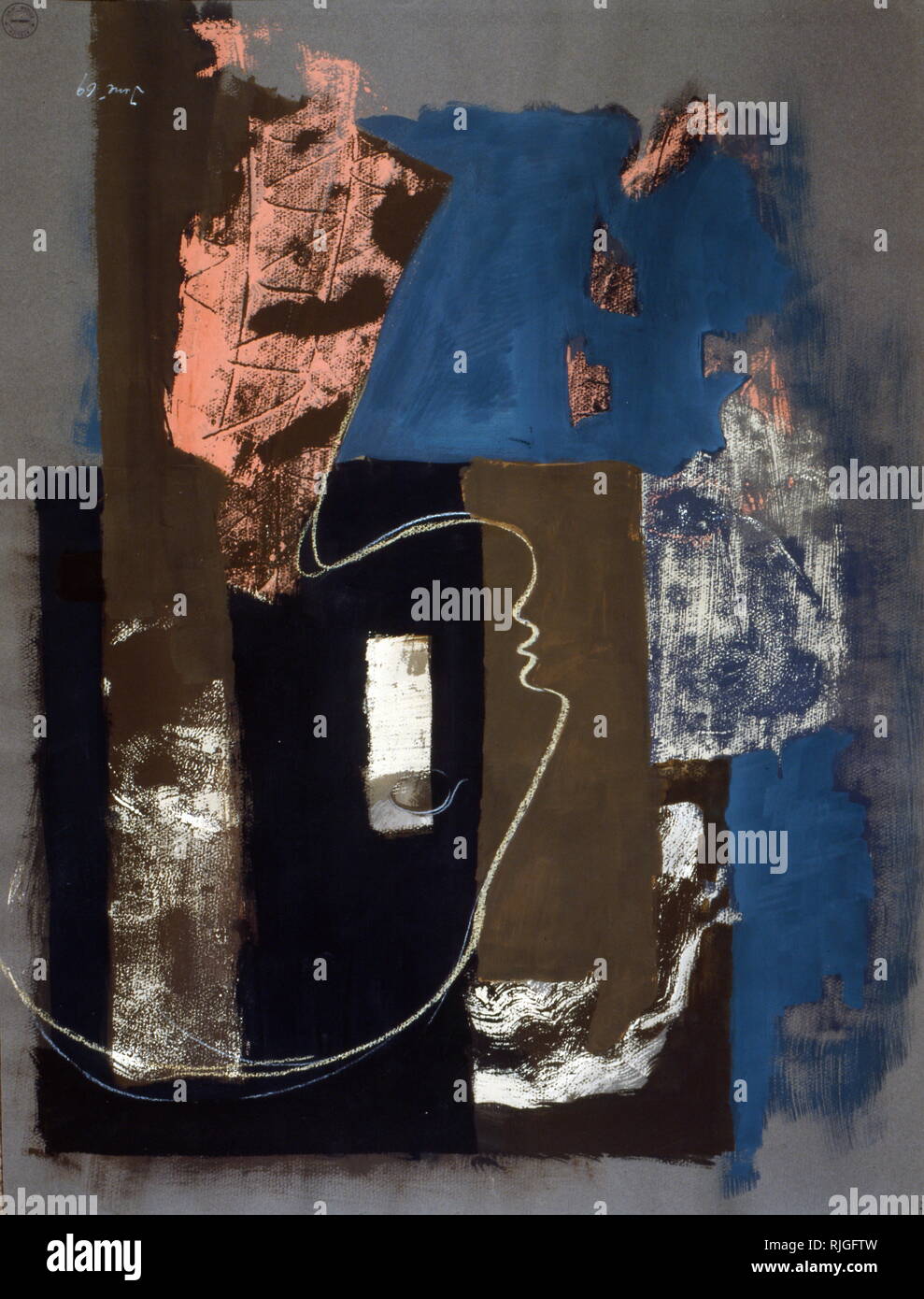 Untitled painting 1969; by Edgar (Erhard) Jene (1904 - 1984); German ...