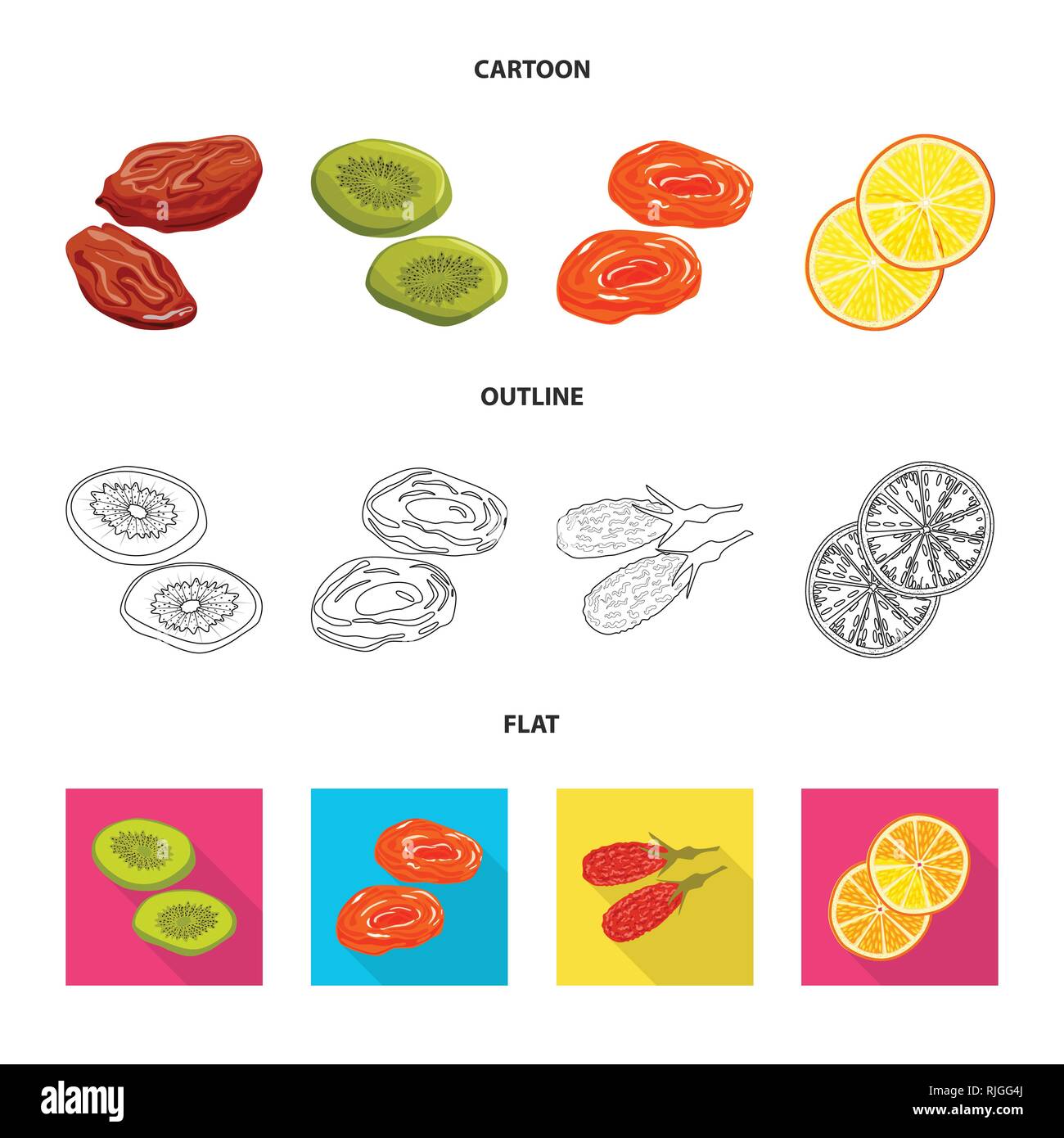 Vector illustration of food and raw logo. Set of food and nature stock ...
