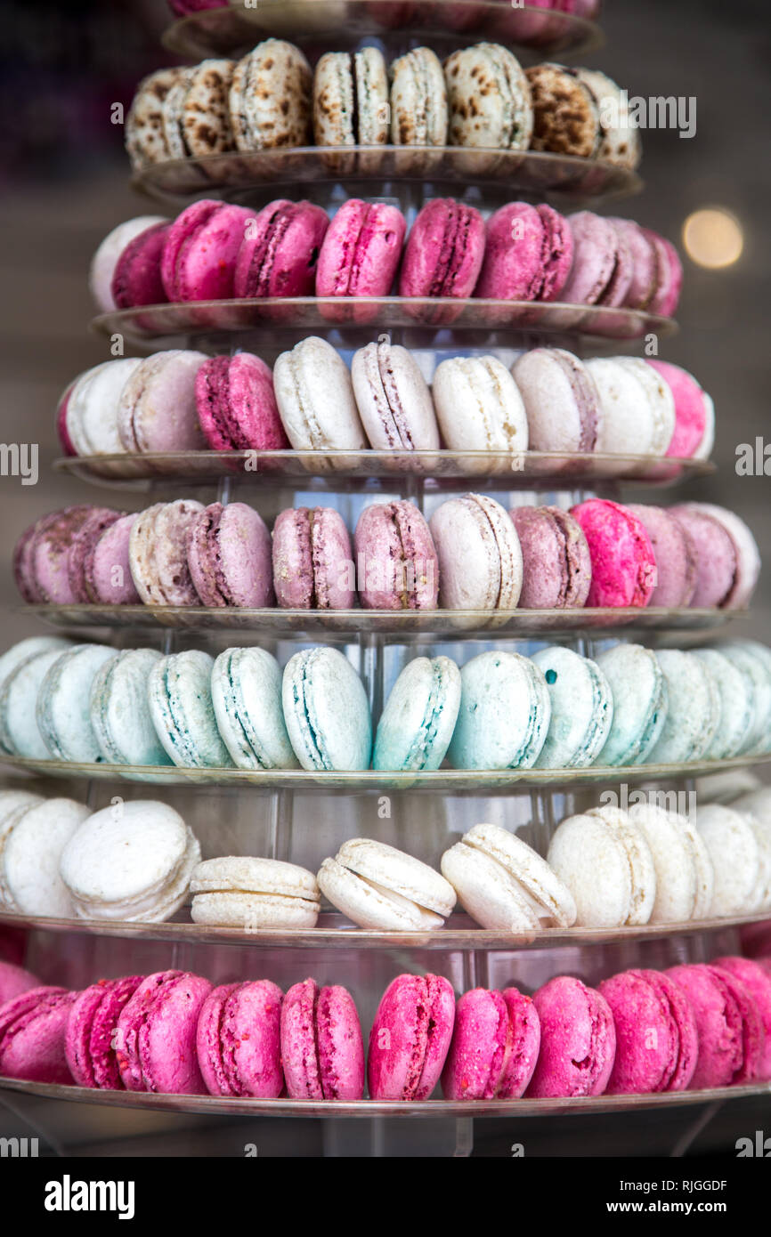 Pyramid of French Macarons Stock Photo - Alamy