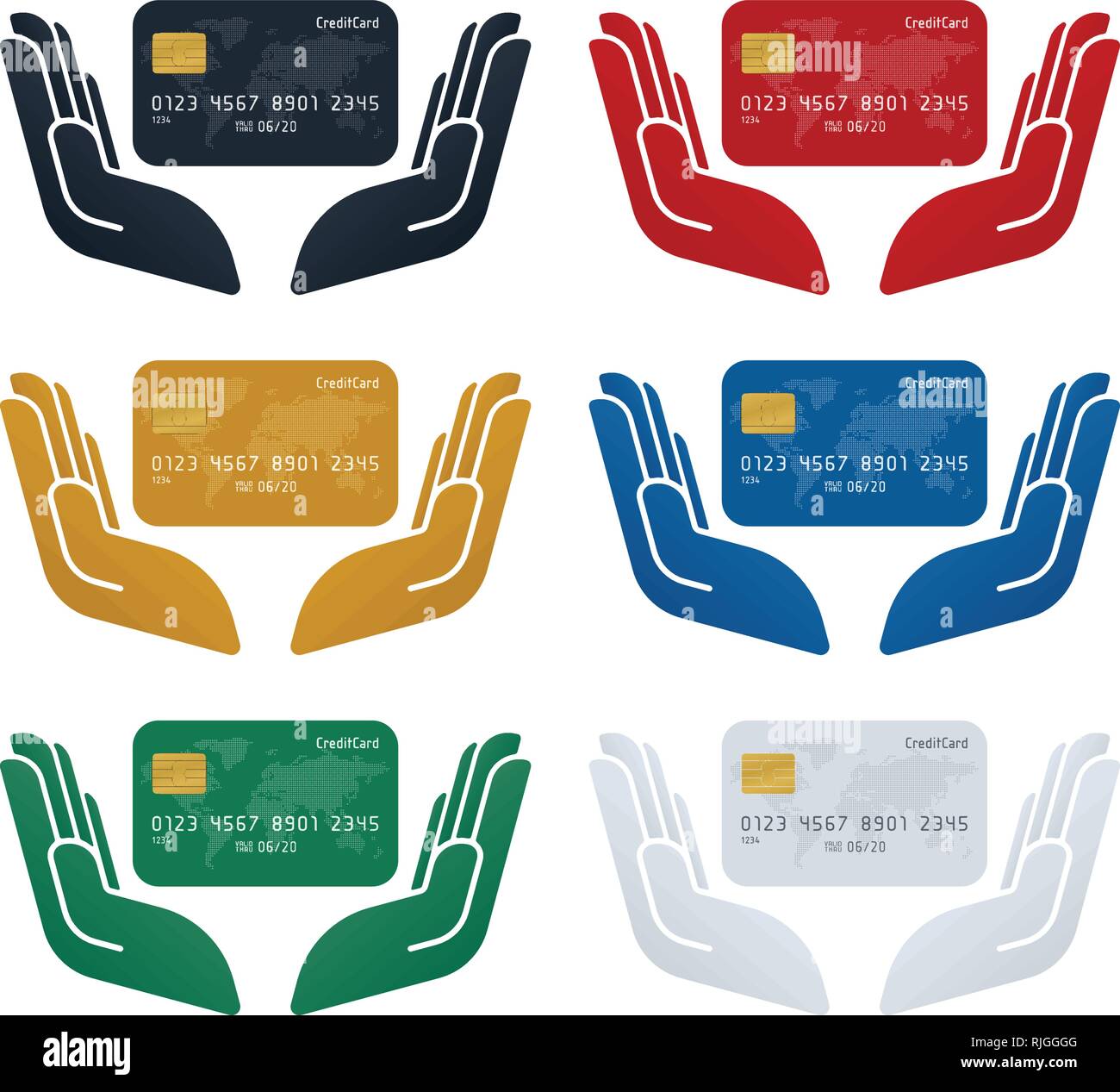 Bank card in hands Stock Vector Images - Alamy
