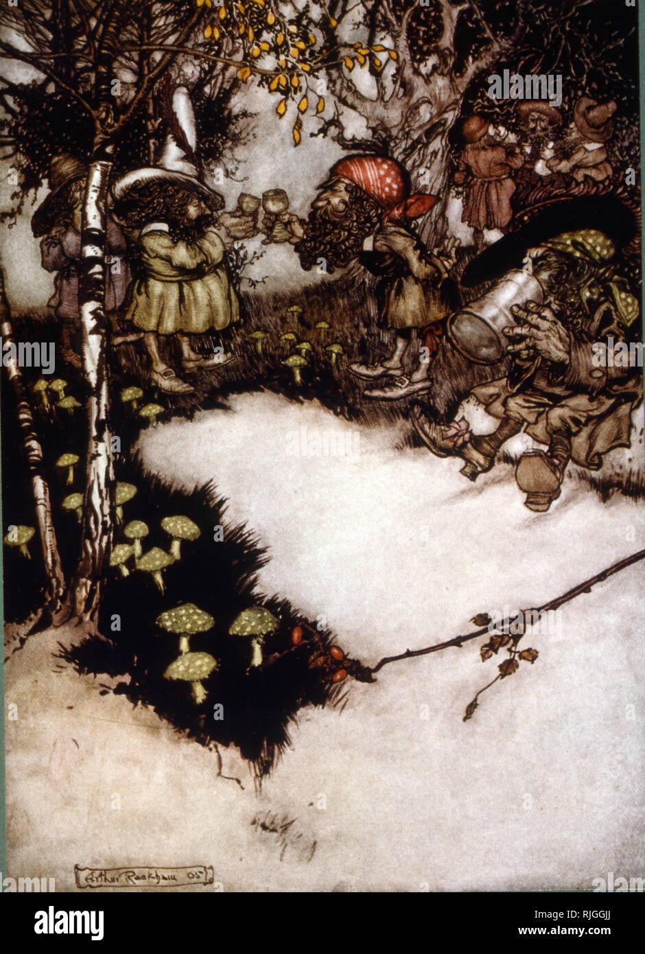 Illustration by Arthur Rakham of Rip Van Winkle, a short story by the ...