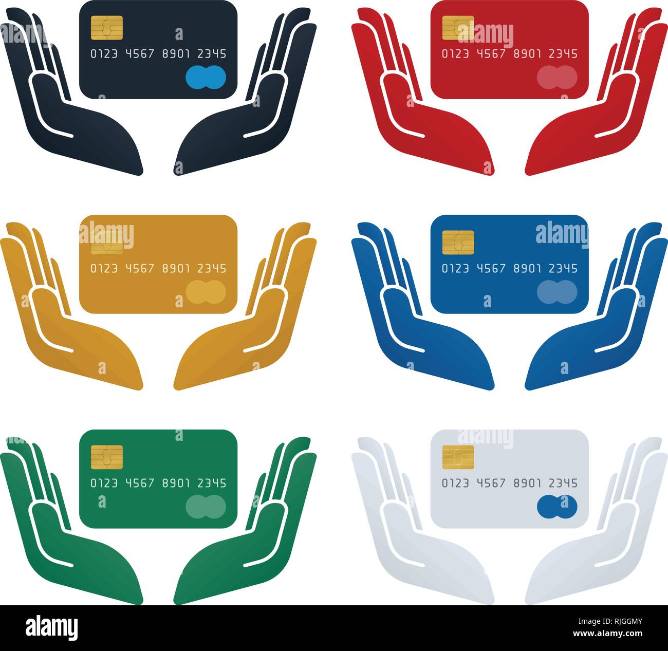 Credit card security concept, credit card in hands on white background ... Credit card security concept, credit card in hands on white background ...