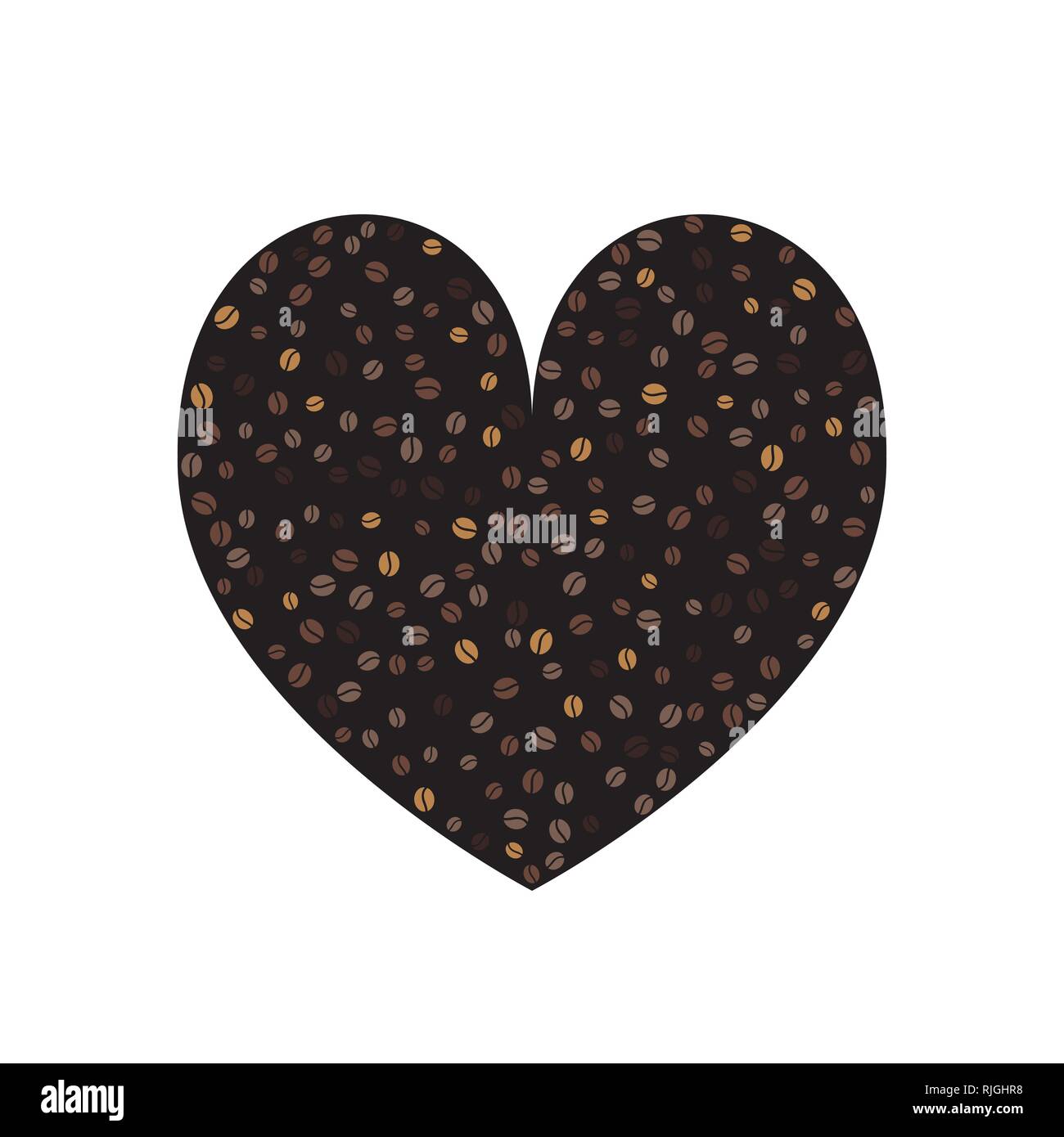 Coffee beans symbol. Vector illustration. Valentines day. Shape of ...