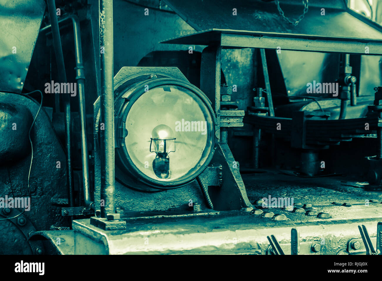 Lamp of a steamer locomotive Stock Photo - Alamy