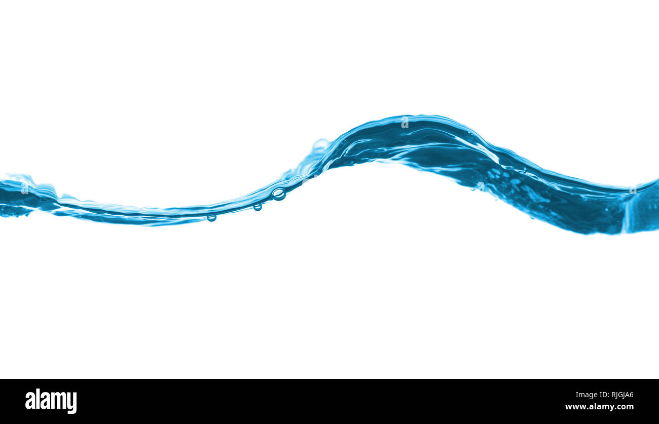 Blue water split line on white background Stock Photo - Alamy