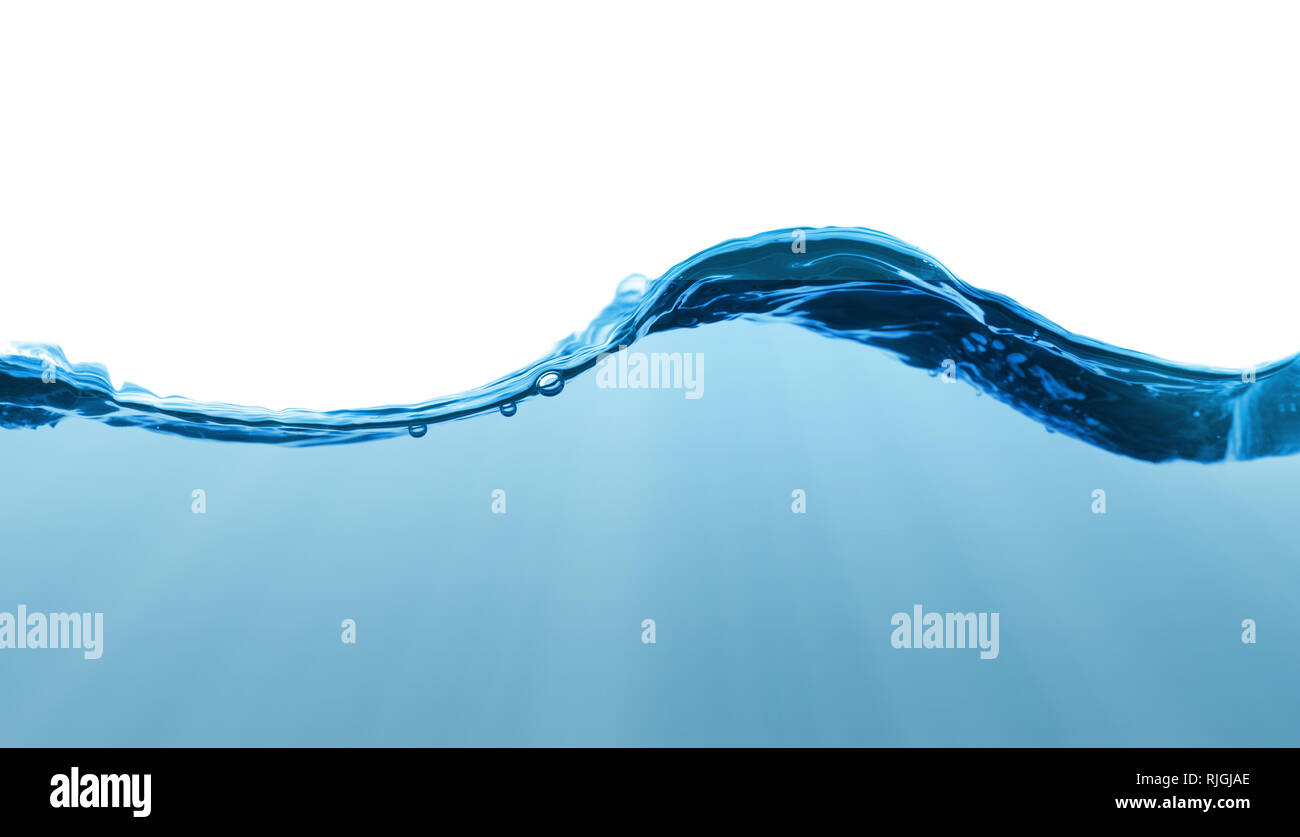 Blue water split line on white background Stock Photo - Alamy