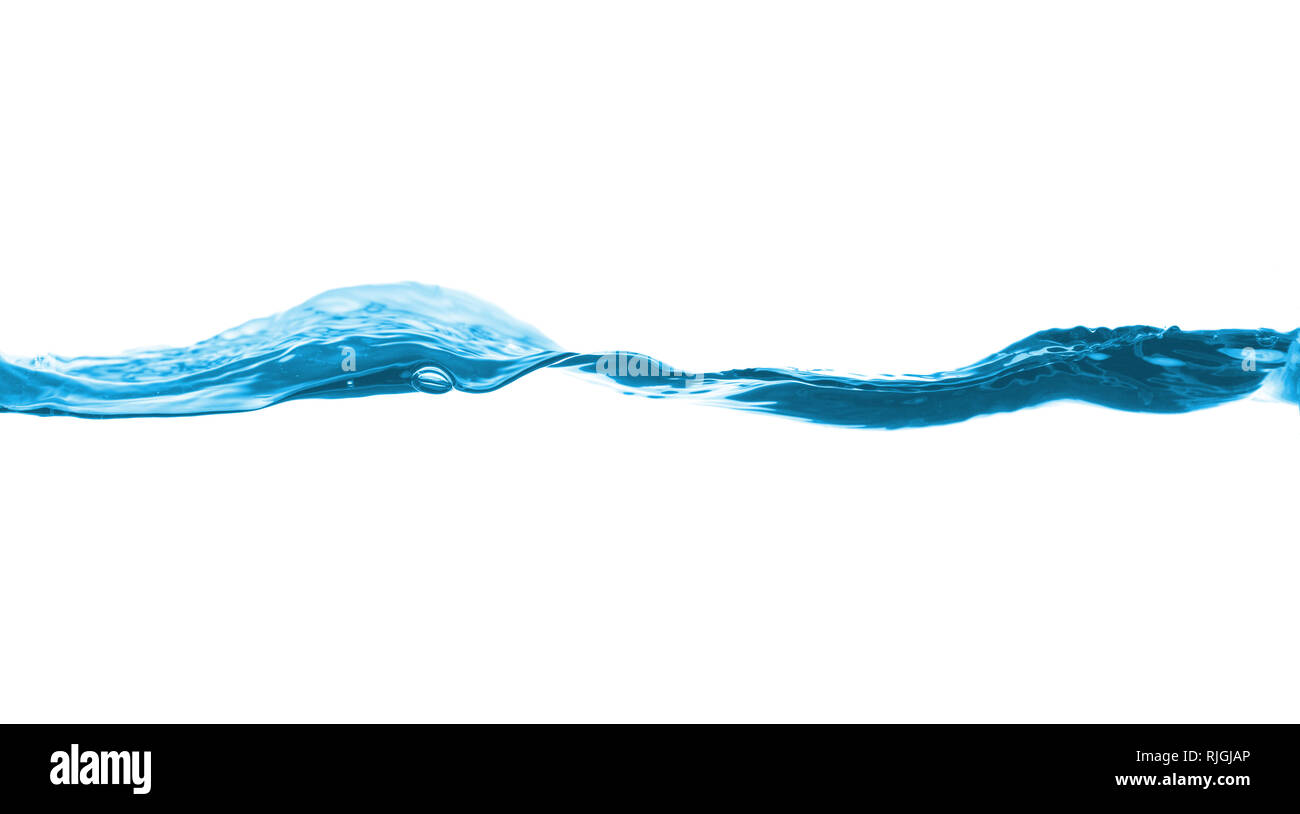 Blue water split line on white background Stock Photo - Alamy