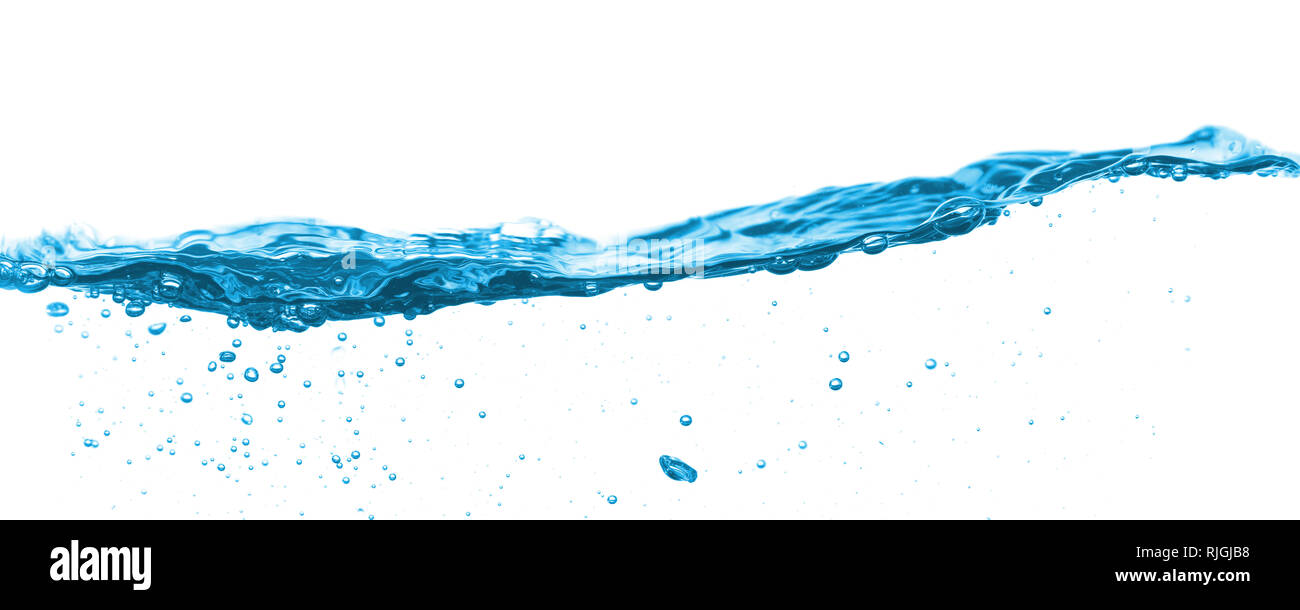 Blue water split line on white background Stock Photo - Alamy