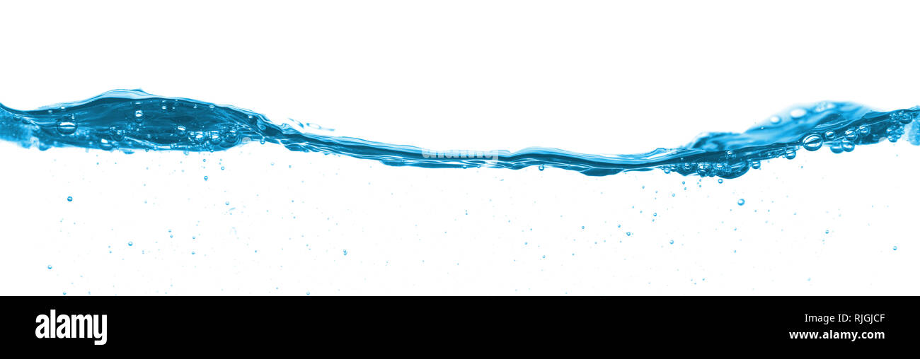 Blue water split line on white background Stock Photo - Alamy