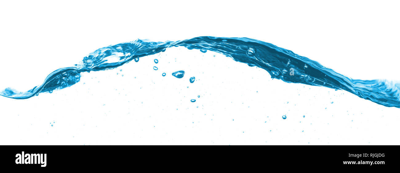 Blue water split line on white background Stock Photo - Alamy
