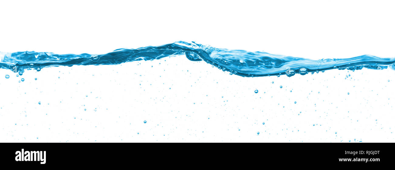 Blue water split line on white background Stock Photo - Alamy