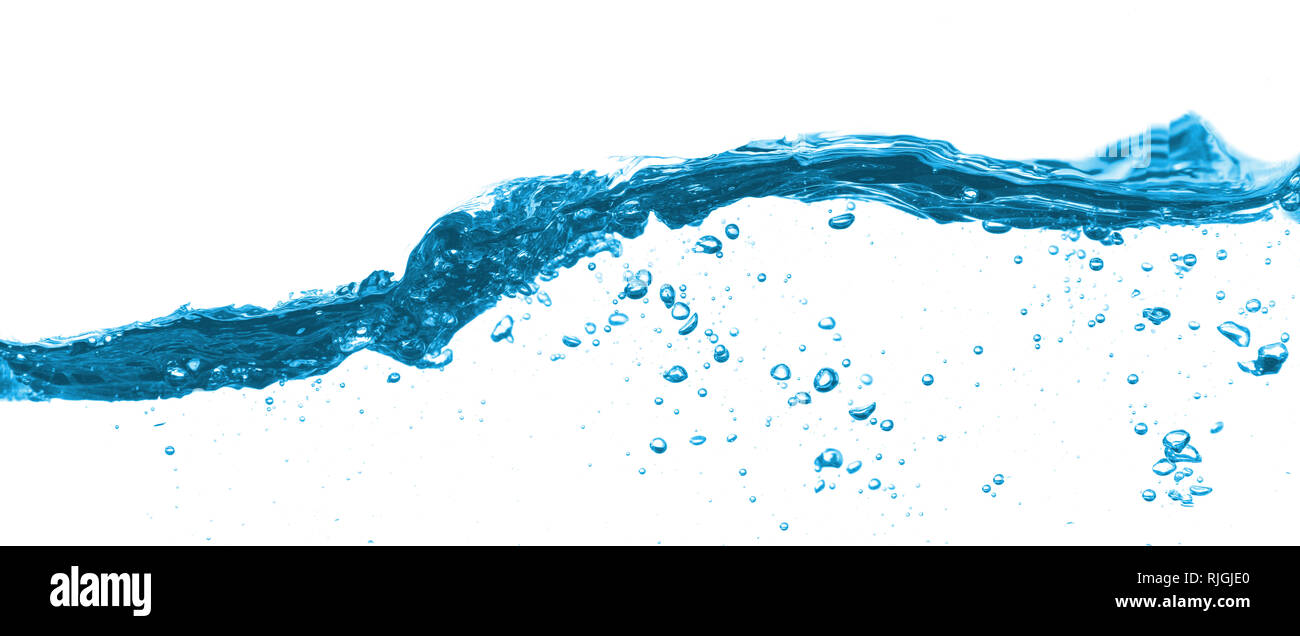 Blue water split line on white background Stock Photo - Alamy