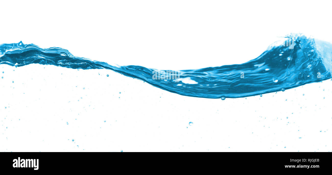 Blue water split line on white background Stock Photo - Alamy