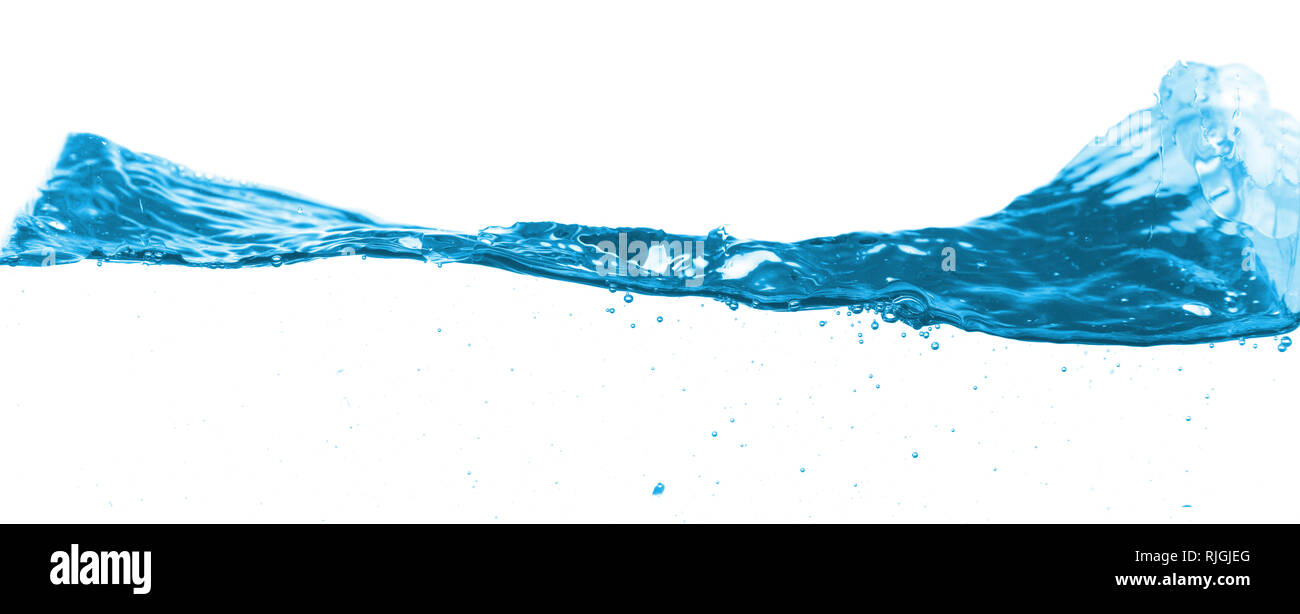 Blue water split line on white background Stock Photo - Alamy