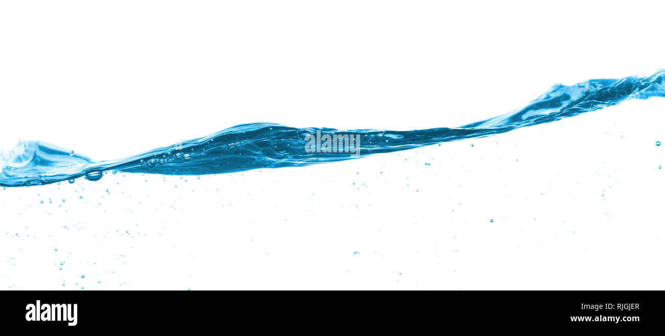 Blue water split line on white background Stock Photo - Alamy
