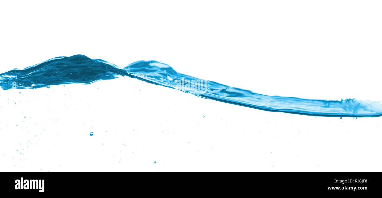 Blue water split line on white background Stock Photo - Alamy
