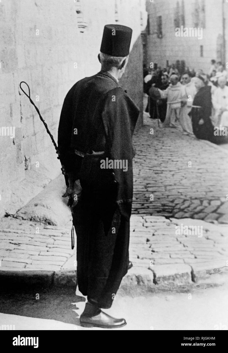 middle east, palestine, a Mohammedan guard in Jerusalem, 1941 Stock ...