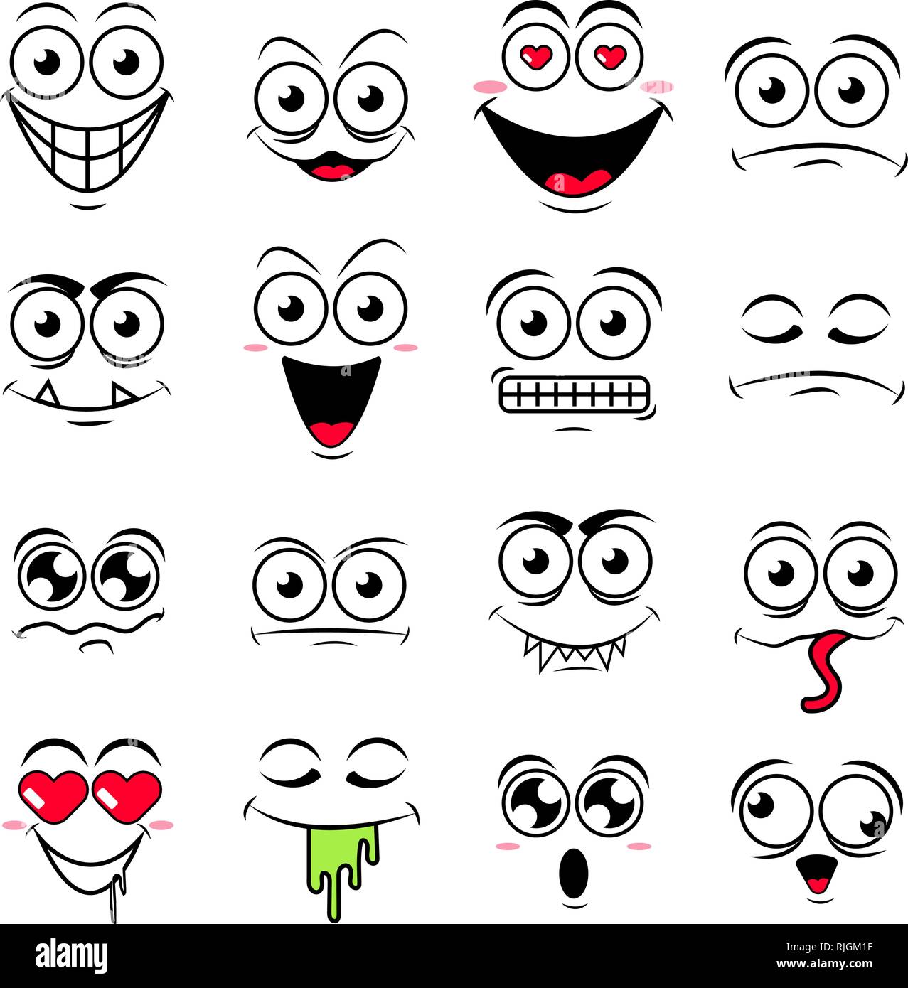 Emoji Emoticon Smiley Vector Set High Resolution Stock Photography and ...