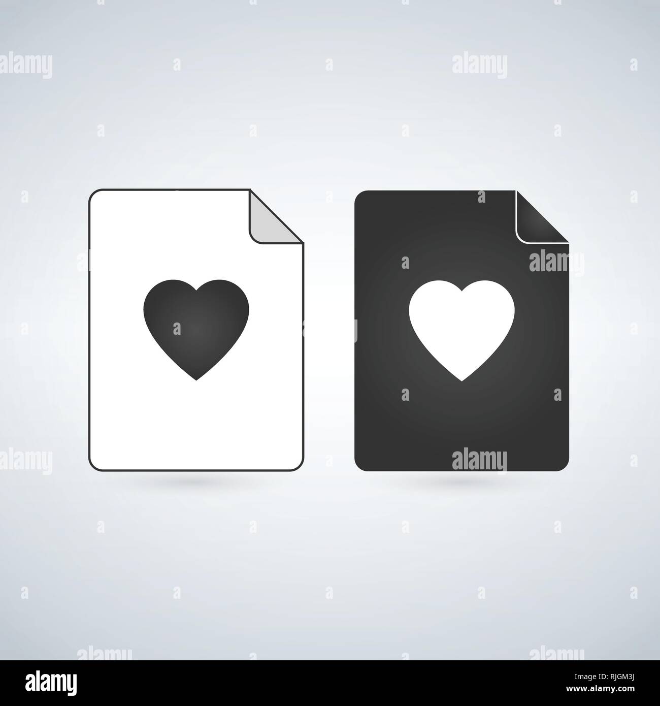 Favorite Document file vector icon with heart. flat sign for mobile ...