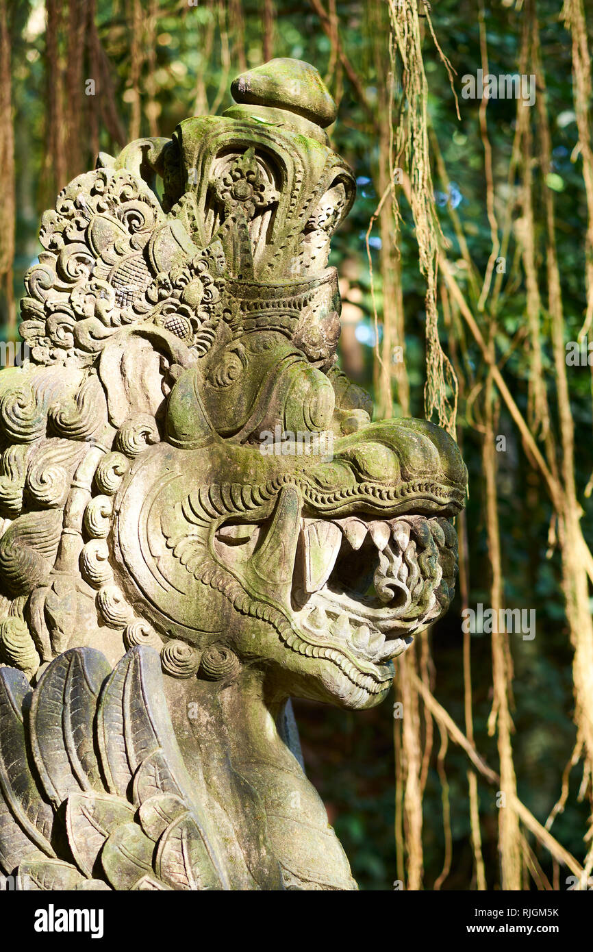 Statue in Bali Sacred Monkey Forest, Bali, Indonesia Stock Photo - Alamy
