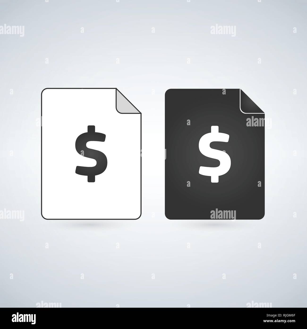 Money Document page . bill document icon - invoice symbol - office file ...