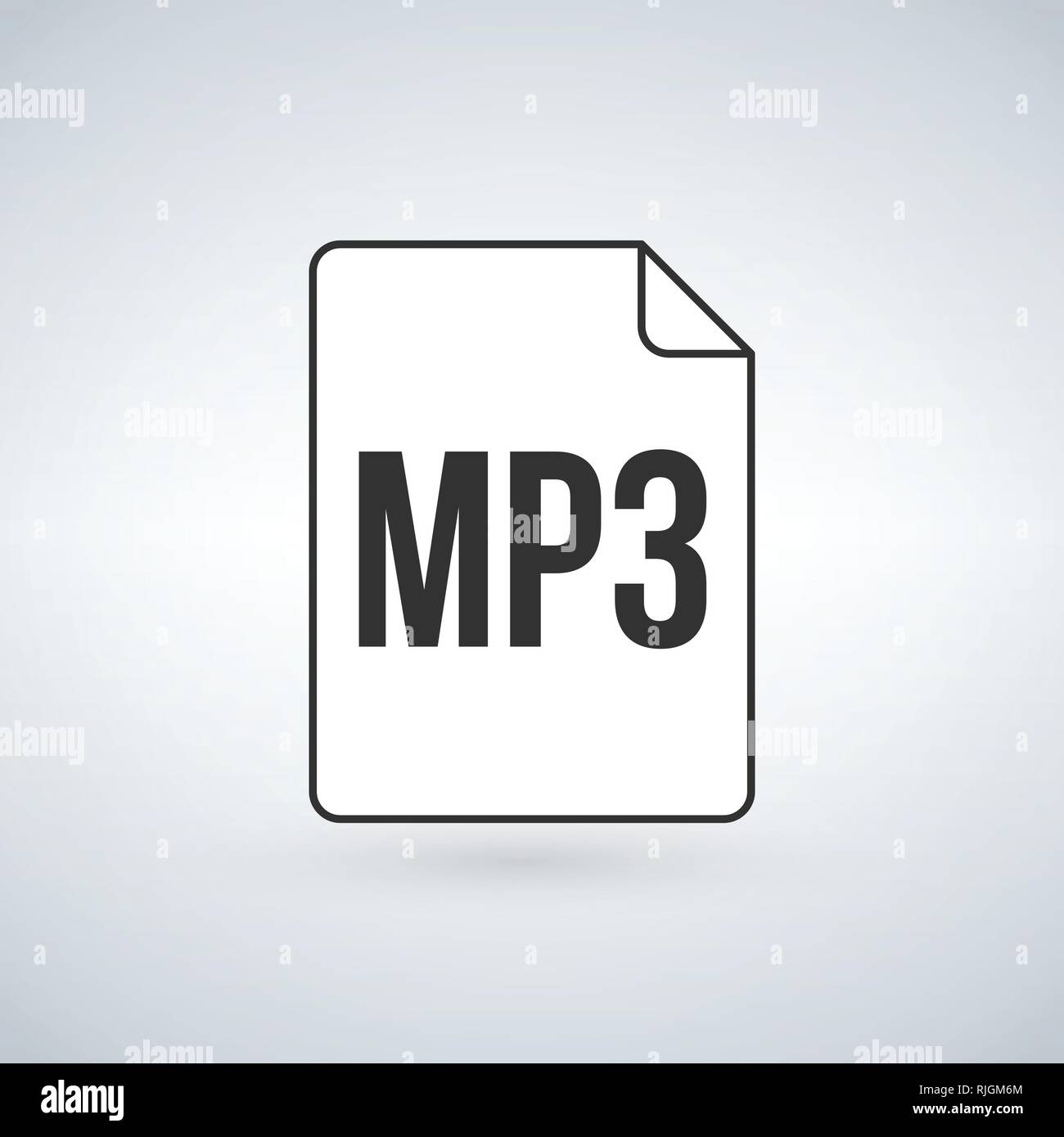 MP3 icon, labeled MP3 music audio format file type icon, Vector ...