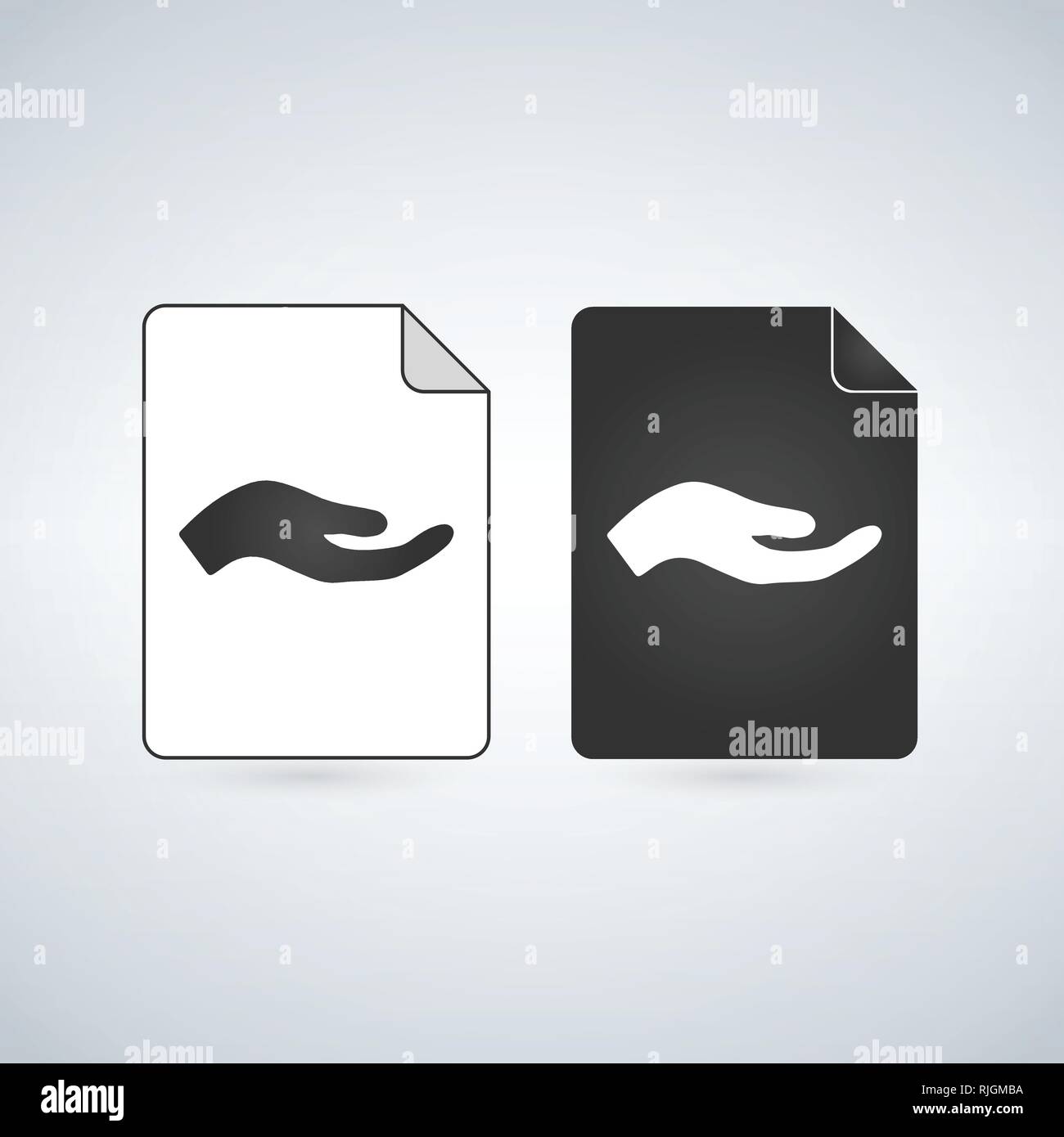 Share Document file vector icon with hand. flat sign for mobile concept ...