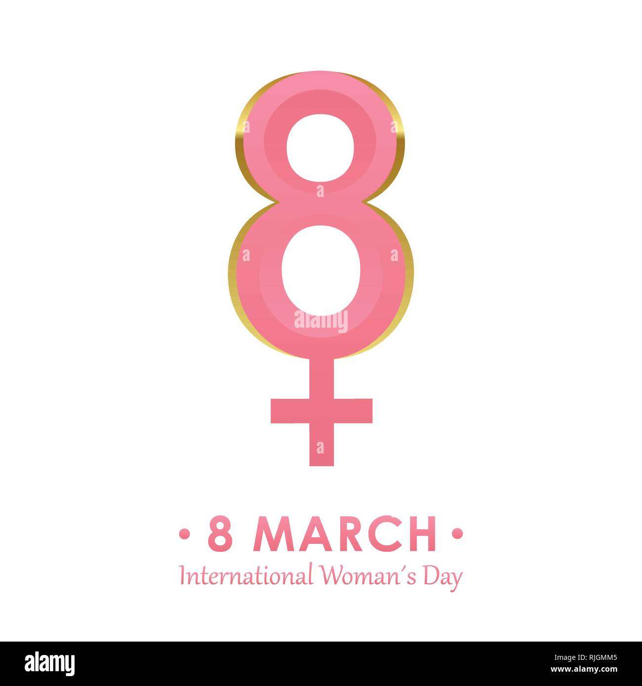 8th march international womans day female abstract symbol vector ...