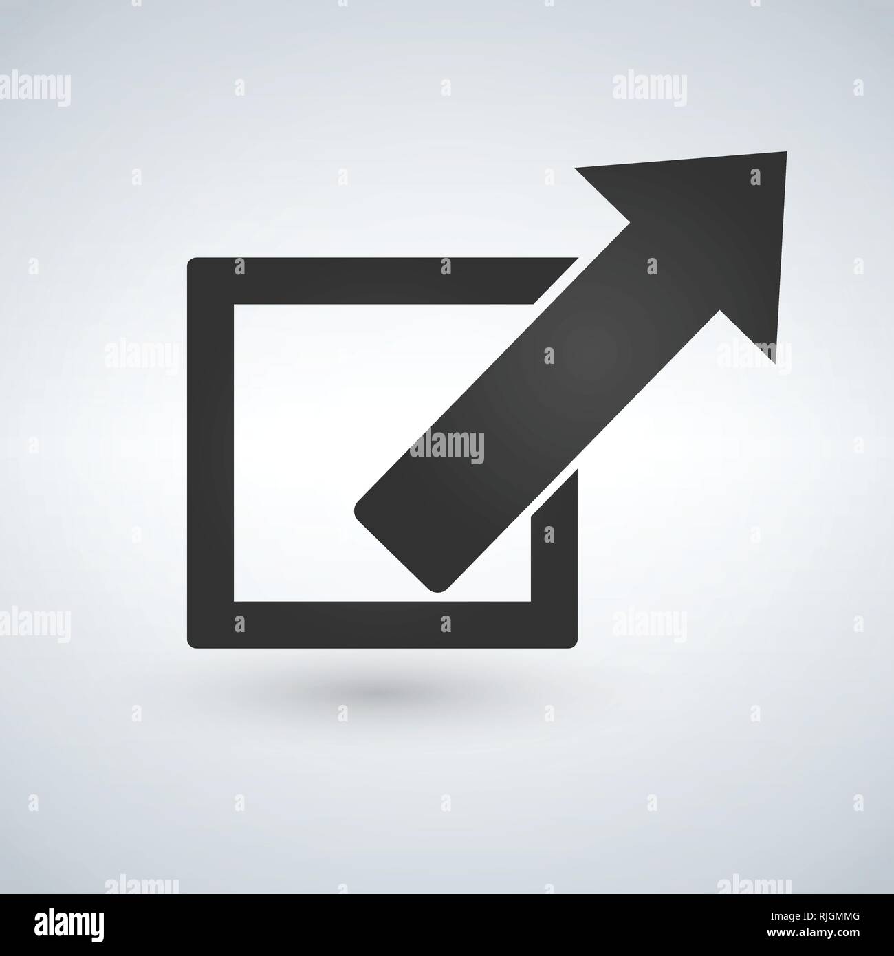 Jump arrow icon, out of box concept. vector illustration isolated on ...