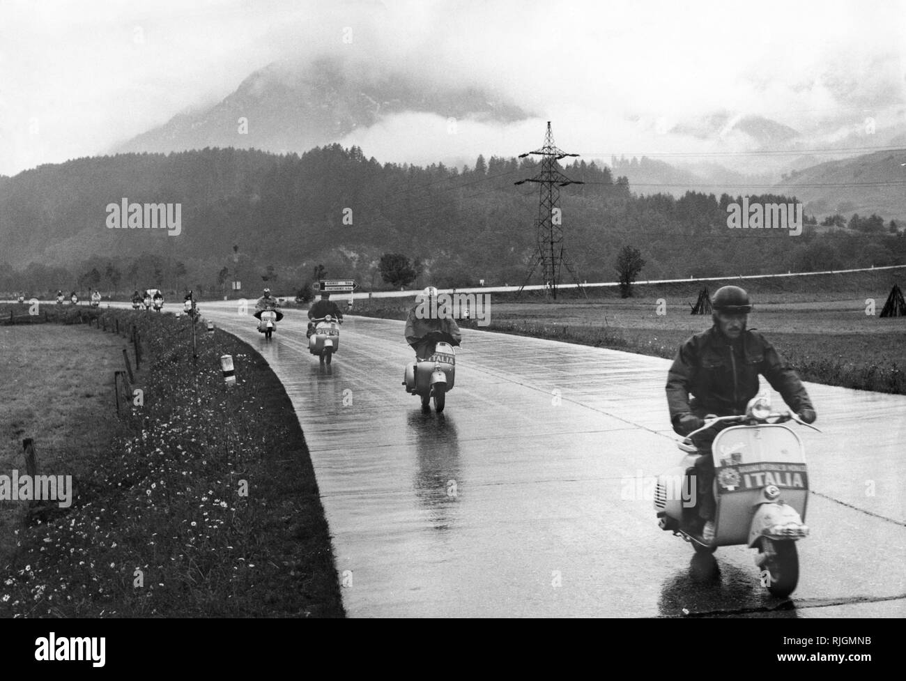 Motorcycle rain Black and White Stock Photos & Images - Alamy