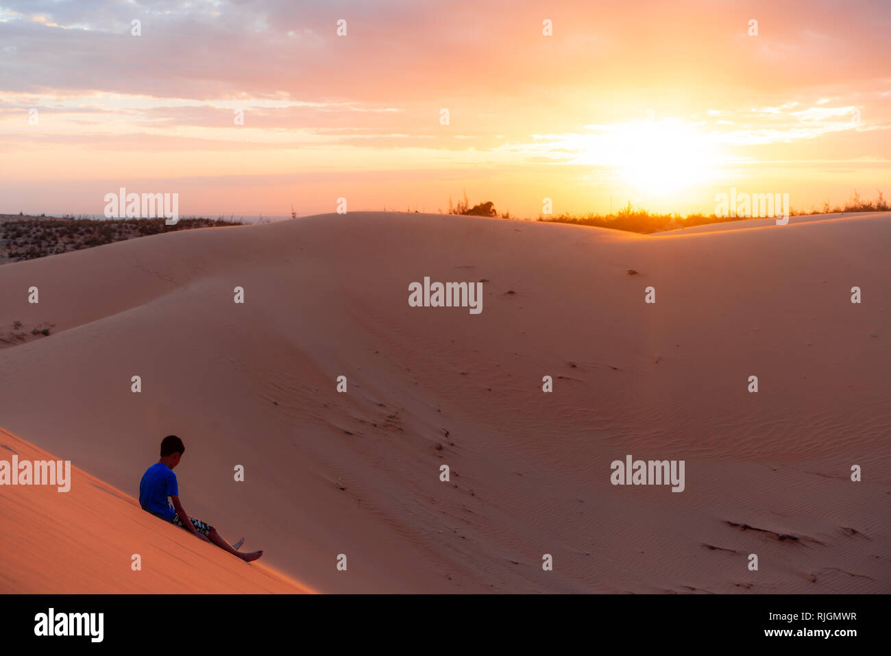 The red sand dunes in Mui ne, Vietnam is popular travel destination ...