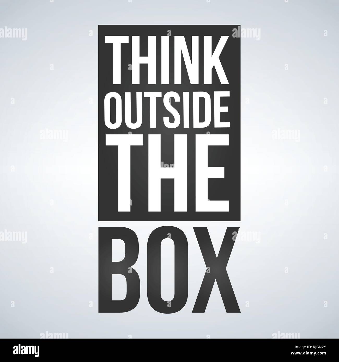 Think outside the box concept . vector illustration isolated on white ...