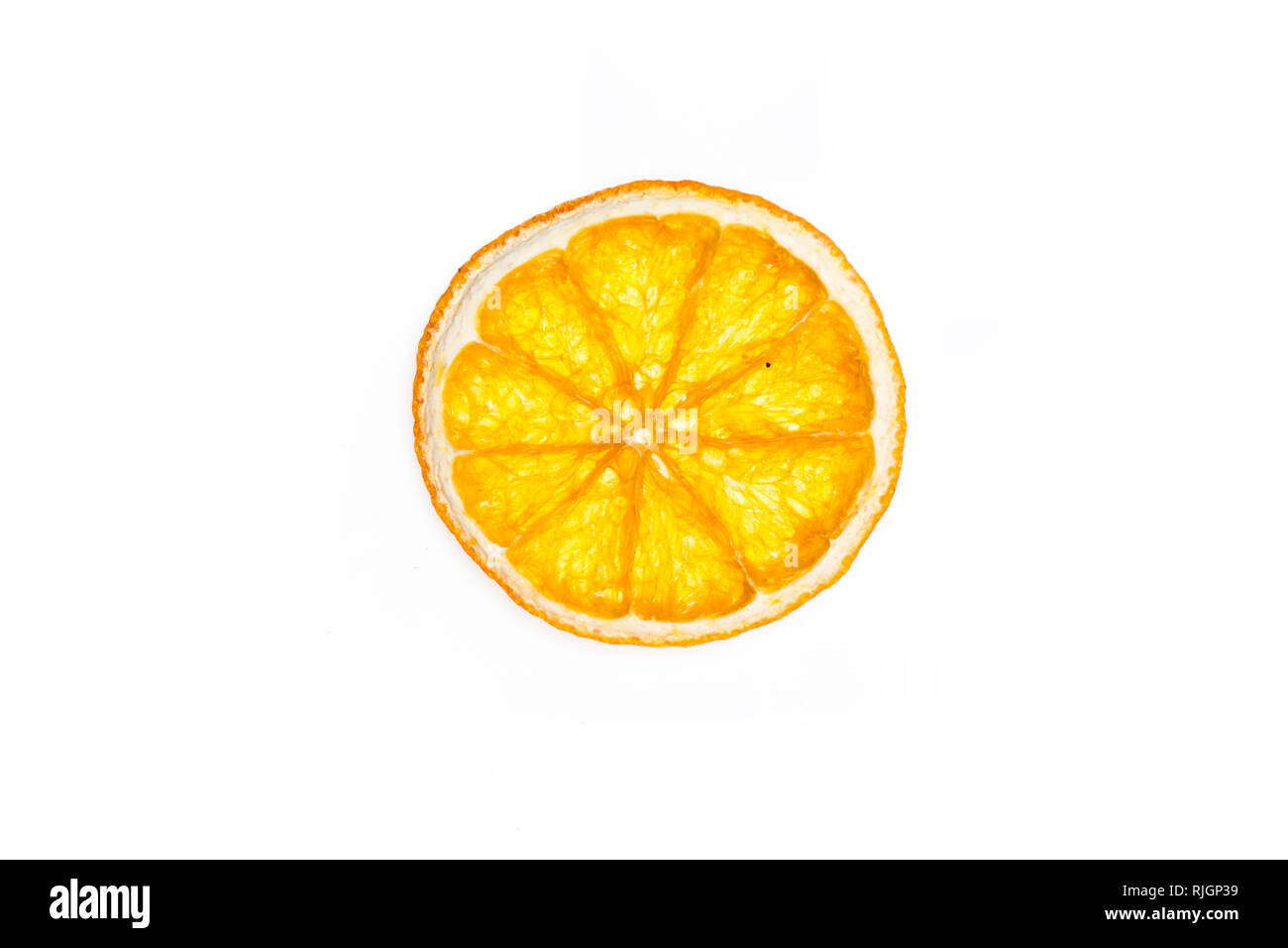 Cut of orange isolated on white background Stock Photo - Alamy