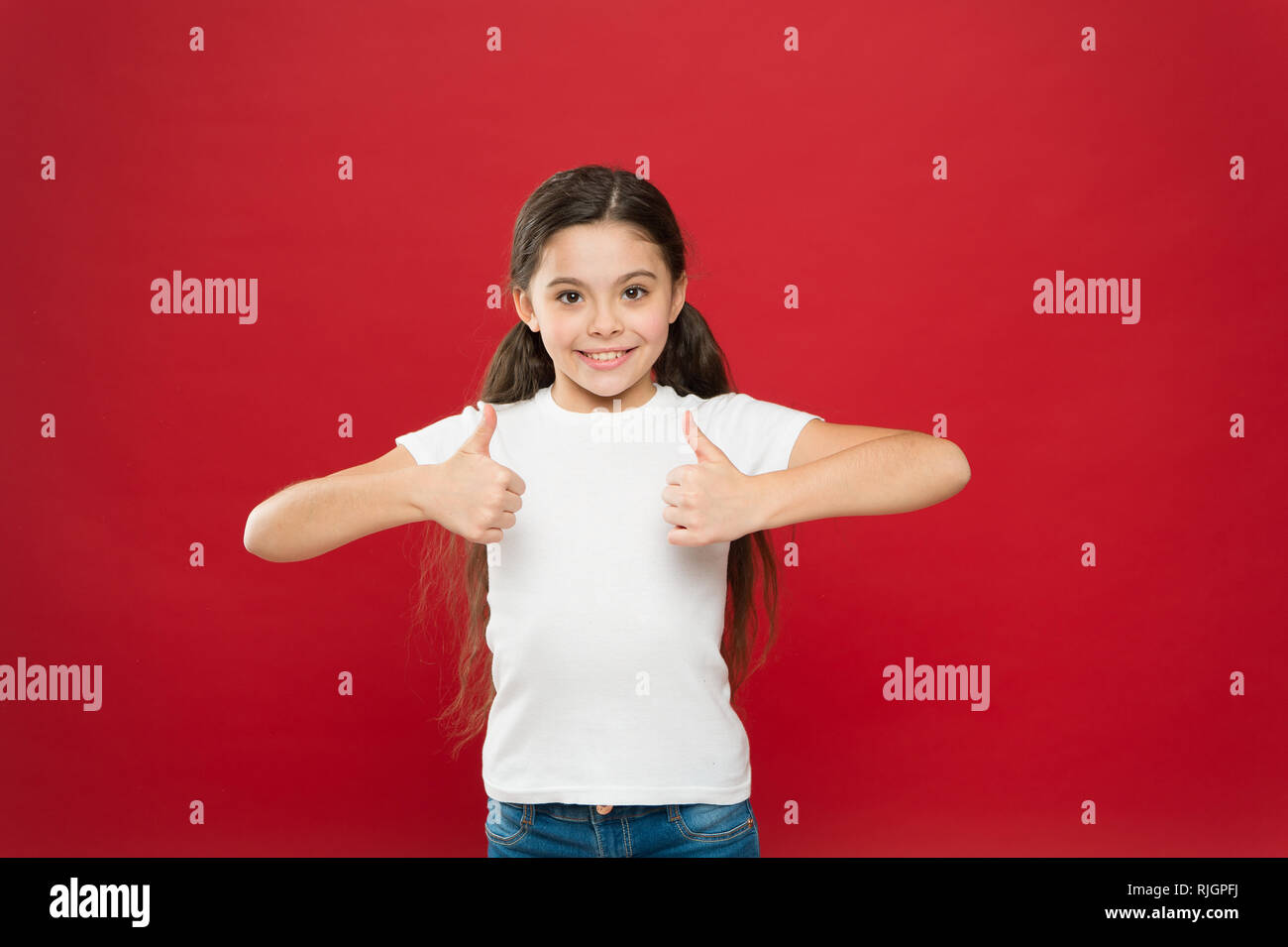 That is right. Little girl excited smiling face. Kid happy cute face ...