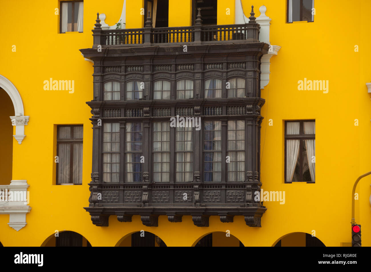 Traditional balconies in Lima,Peru Stock Photo - Alamy